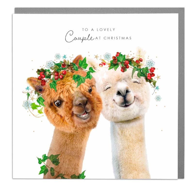 Lola Designs Couples Christmas Alpacas Christmas Card