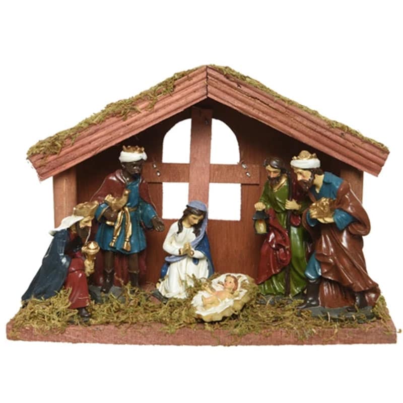 Christmas Nativity Scene With 6 Figures