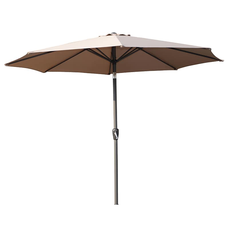 Sturdi Plus 3m Aluminium Round Crank & Tilt Parasol, Taupe